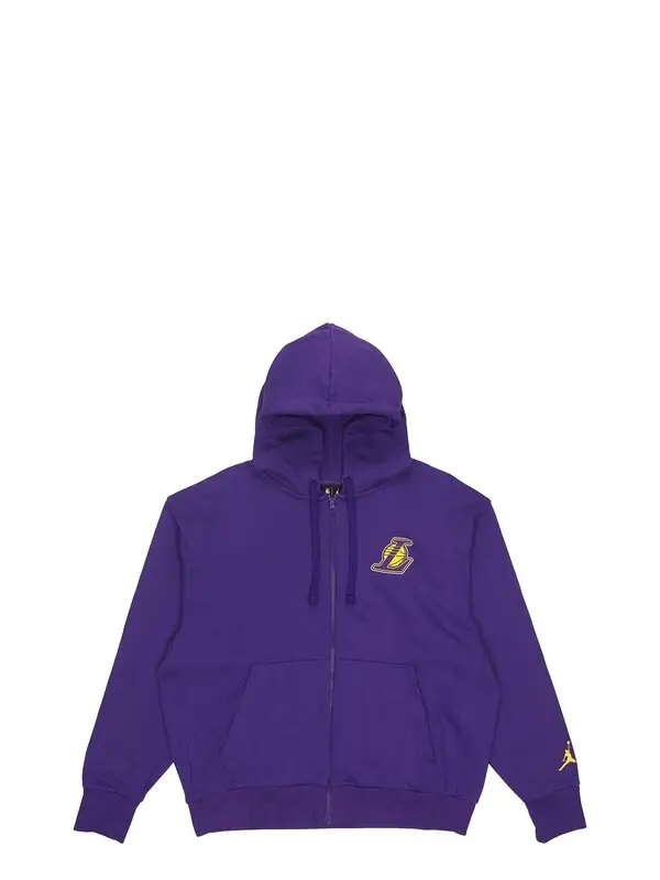 Nike Jordan Nba Los Angeles Lakers Zip Up Fleece Cardigan Jacket - Default Color