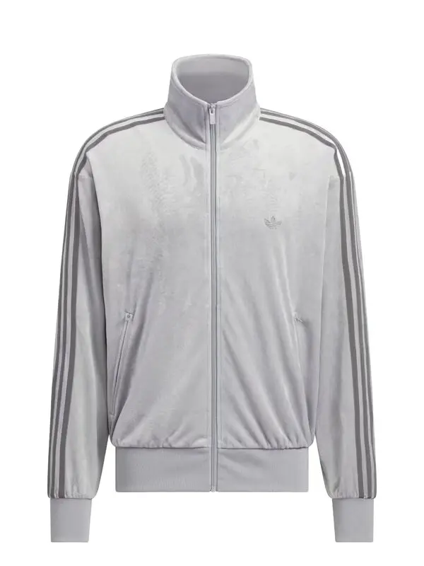 Adidas Firebird Velour Track Jacket - Light Onix