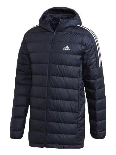 Adidas Quilted Down Jacket With Hood And Logo Detail - Black