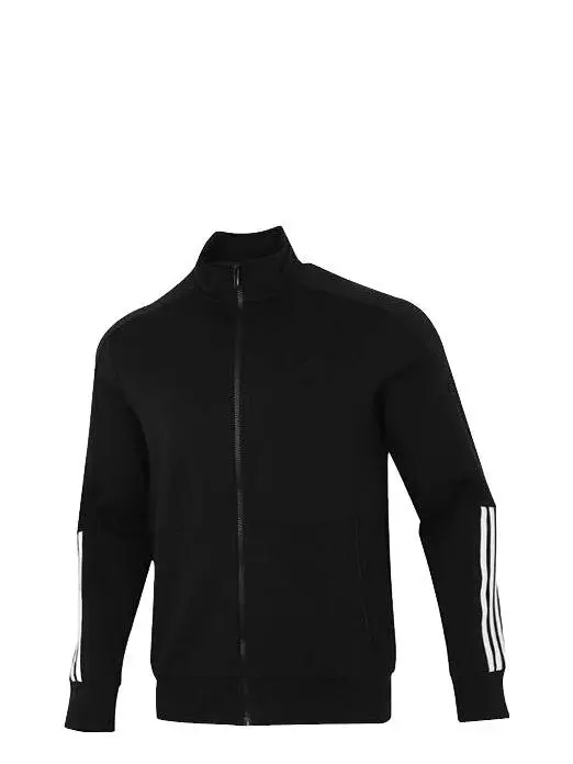 Adidas Track Jacket With Logo And Stripes - Black