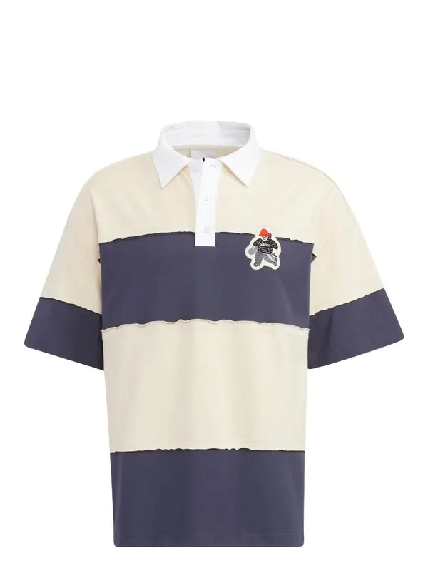 Adidas X Charr Short Sleeve Polo Shirt 'cream White Navy - Multi-color