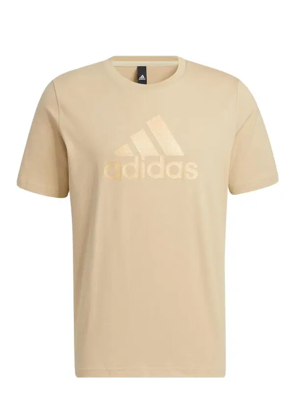 Adidas Solid Color Large Logo Printing Athleisure Casual Sports Short Sleeve Brown - Multi-color
