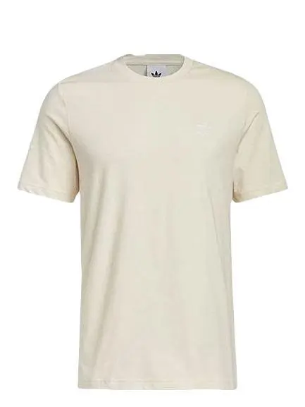 Adidas Originals Solid Color Logo Athleisure Casual Sports Round Neck Short Sleeve Creamy White T-shirt - Default Color