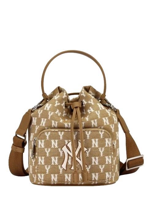 MLB Retro Full Print Drawstring Shoulder Messenger Bag - Khaki