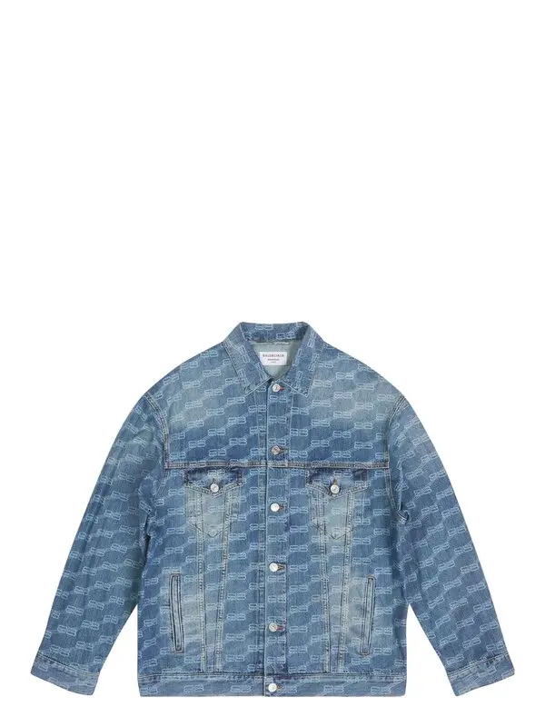 Balenciaga Bb Monogram Denim Jacket - Blue