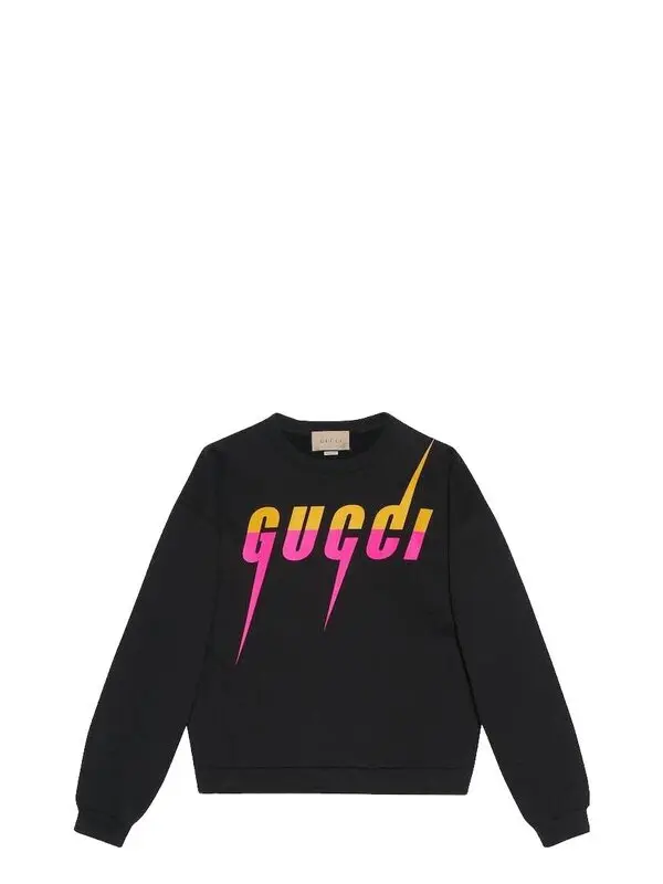 Gucci Cotton Jersey Sweatshirt With Blade Print - Black
