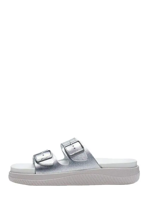 LI-NING Clap Buckled Platform Slides - Silver