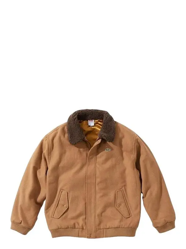 Supreme Lacoste Wool Bomber Jacket - Brown