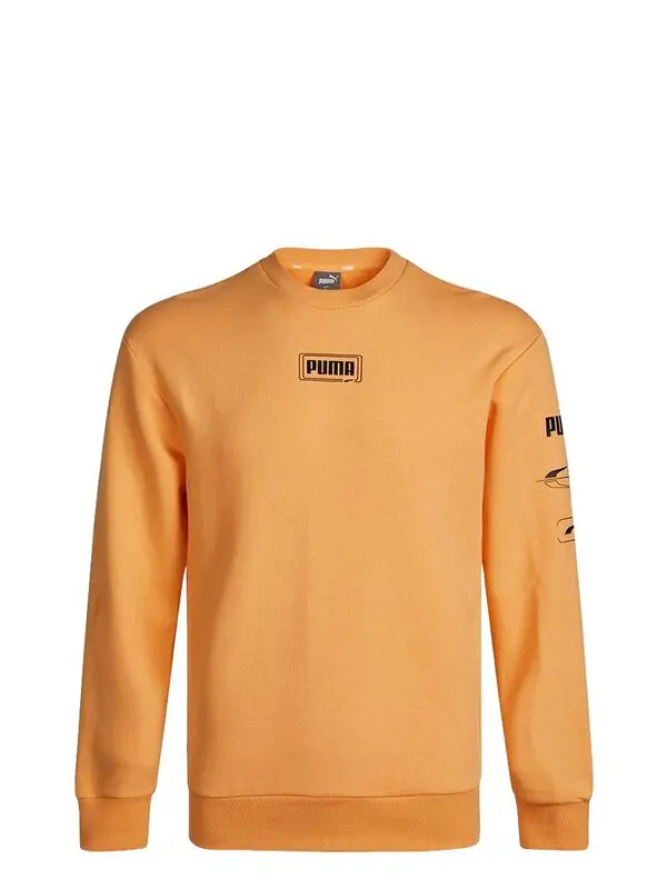 PUMA Rebel Crew Long Sleeve Sweater - Orange/black
