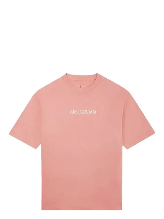 JORDAN Solid Color Alphabet Logo Printing Round Neck Short Sleeve Pink T-shirt - Multi-color