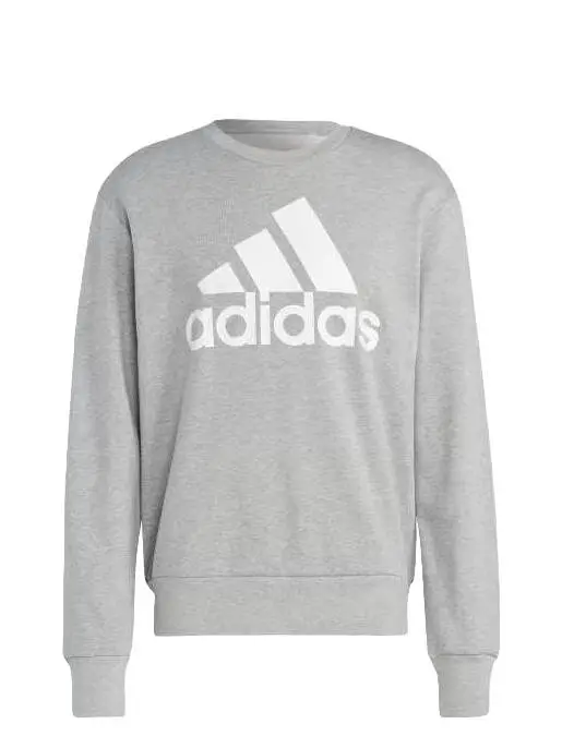 Adidas Essentials French Terry Big Logo Sweatshirt - Medium Grey Heather/white