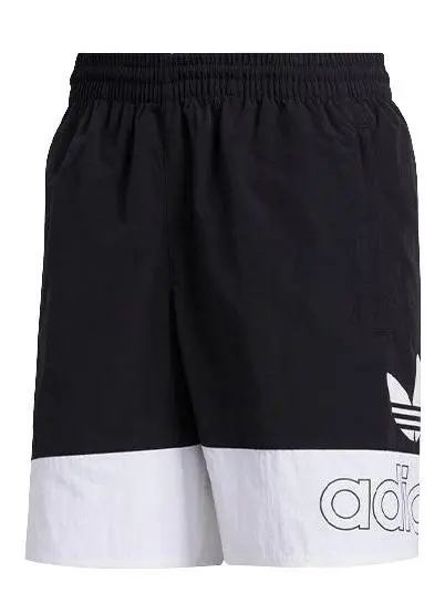 Adidas Originals Logo Alphabet Print Loose Shorts - Black And White
