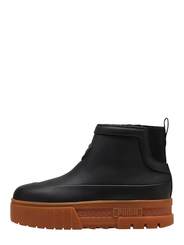 PUMA Mayze Wellis Leather Mid Boots - Black/gum
