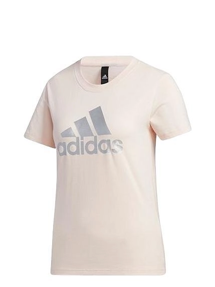 Adidas Large Shiny Logo Short Sleeve T-shirt - Pink
