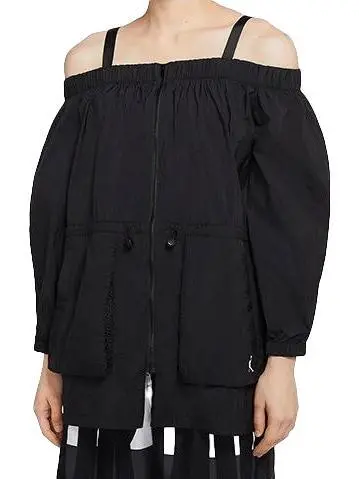 JORDAN Utility Off-shoulder Sports Jacket - Black