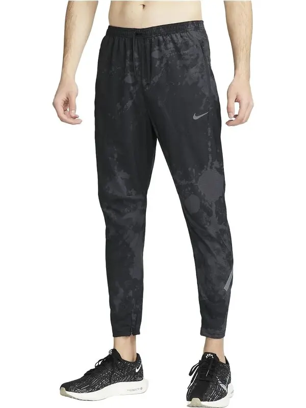 Nike Reflective Quick-drying Running Training Breathable Sports Cuff Pants - Black