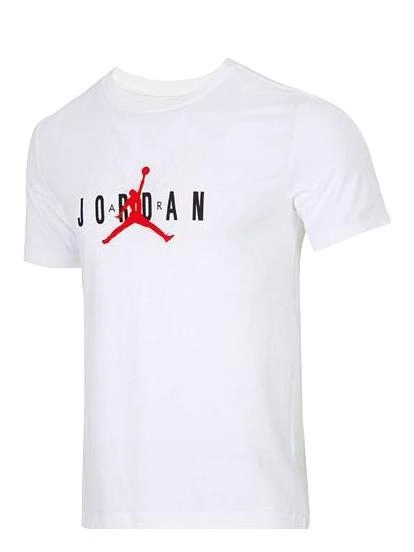 JORDAN Alphabet Flying Logo Printing Round Neck Casual Short Sleeve White - Default Color