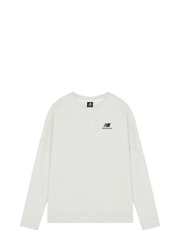 NEW BALANCE Embroidered Logo Crewneck Pullover - Grey