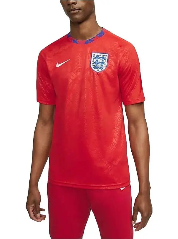 Nike England Training Football Short Sleeve Top - Red