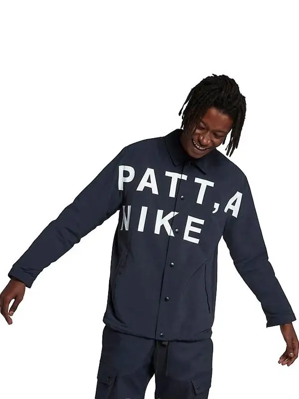 Nike X Patta Coach Jacket - Dark Obsidian