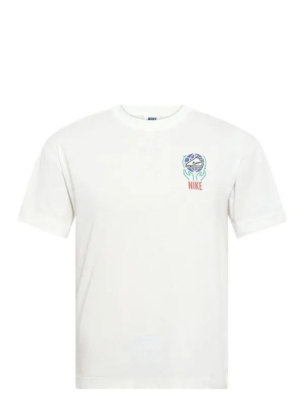 Nike Logo Alphabet Breathable Printing Short Sleeve White T-shirt - Default Color