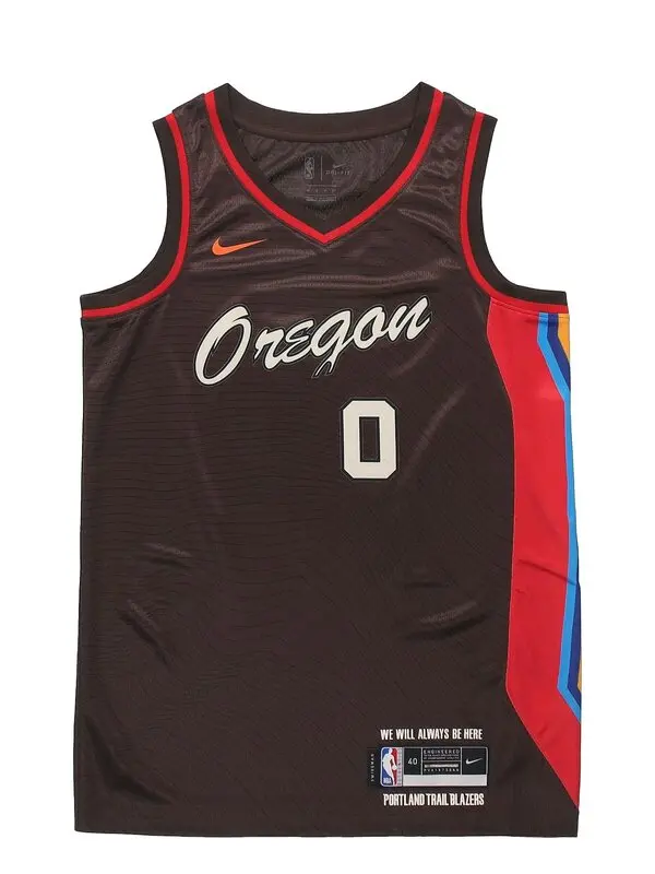 Nike Portland Trail Blazers Damian Lillard Basketball Jersey - Brown