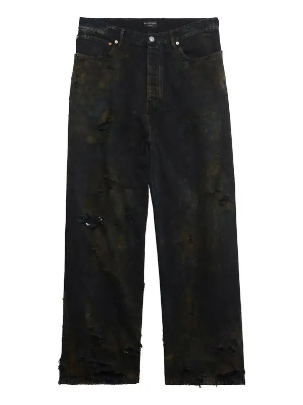 Balenciaga Super Destroyed Baggy Jeans - Black