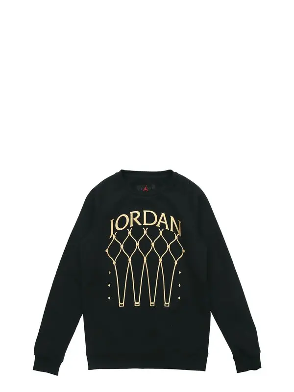 JORDAN Fleece Knit Crewneck Sweatshirt - Black