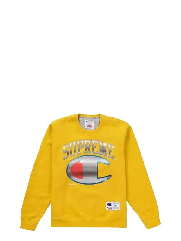 Supreme X Champion Chrome Crewneck Pullover - Yellow/silver