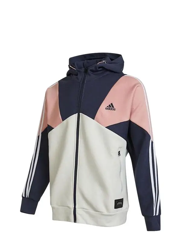 Adidas Color Block Hooded Jacket With Logo - Multi-color