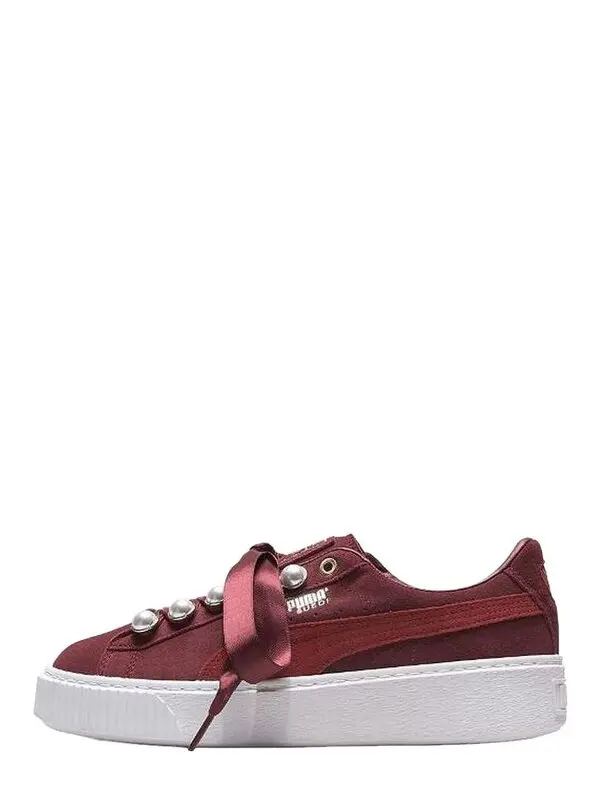 PUMA Suede Platform Bling Sneakers - Red