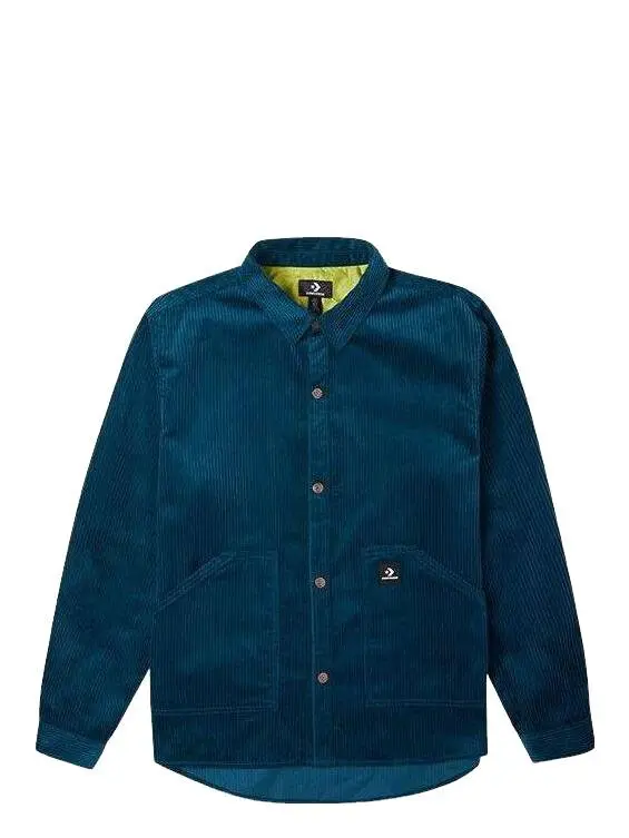 CONVERSE Corduroy Button Shirt Asia Sizing - Blue