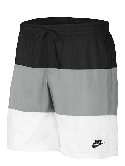 Nike Color-blocked Woven Casual Shorts - Blackwhitegray