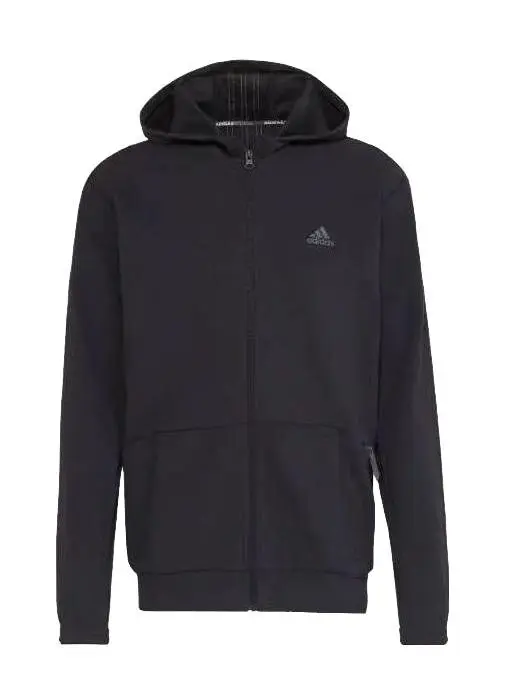 Adidas Aeroready Yoga Full-zip Hoodie 'black - Black/grey Six