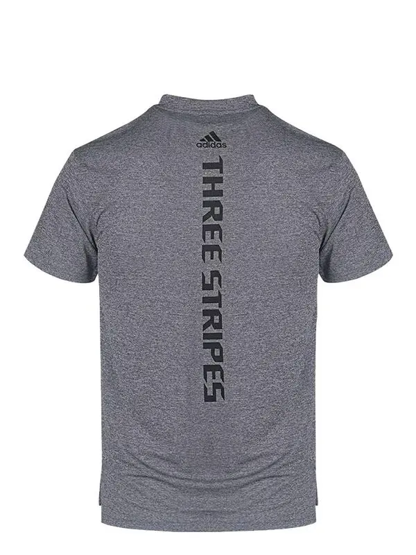 Adidas 3-bar Tech Tee With Alphabet Printing - Grey