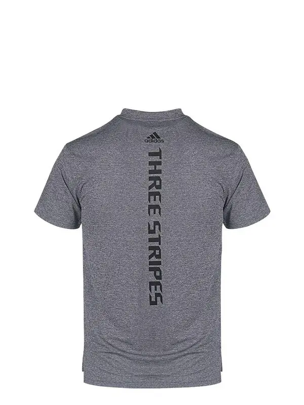 Adidas 3-bar Tech Tee With Alphabet Printing - Grey