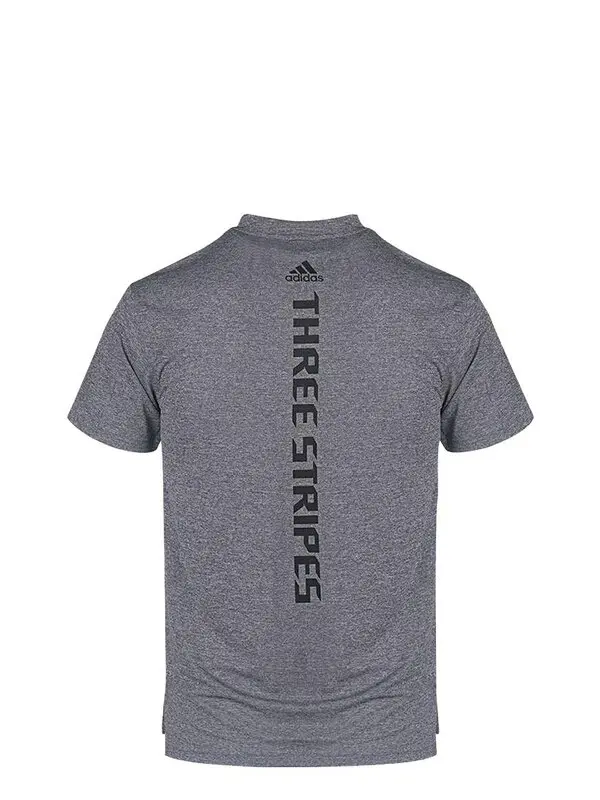 Adidas 3-bar Tech Tee With Alphabet Printing - Grey