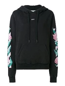 Off-White Floral Hoodie - Black/multi-color