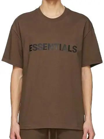 Fear Of God Fw20 Logo Tee 'rain Drum - Brown/black