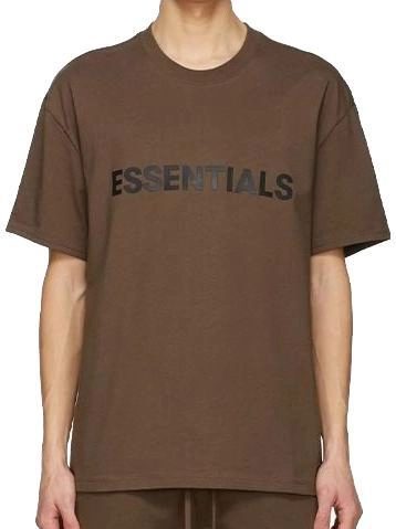 Fear Of God Fw20 Logo Tee 'rain Drum - Brown/black
