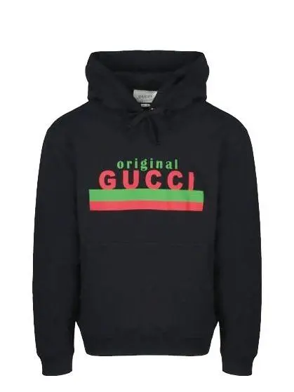Gucci Logo Graphic Hoodie - Black
