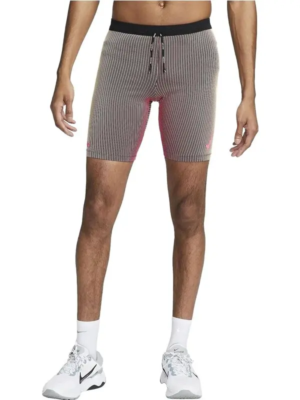 Nike Dri-fit Adv Aeroswift 1/2-length Racing Shorts - Black/hyper Pink/light Lemon Twist
