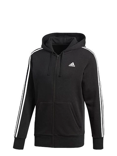 Adidas 3-stripes Full Zip Hoodie - Black