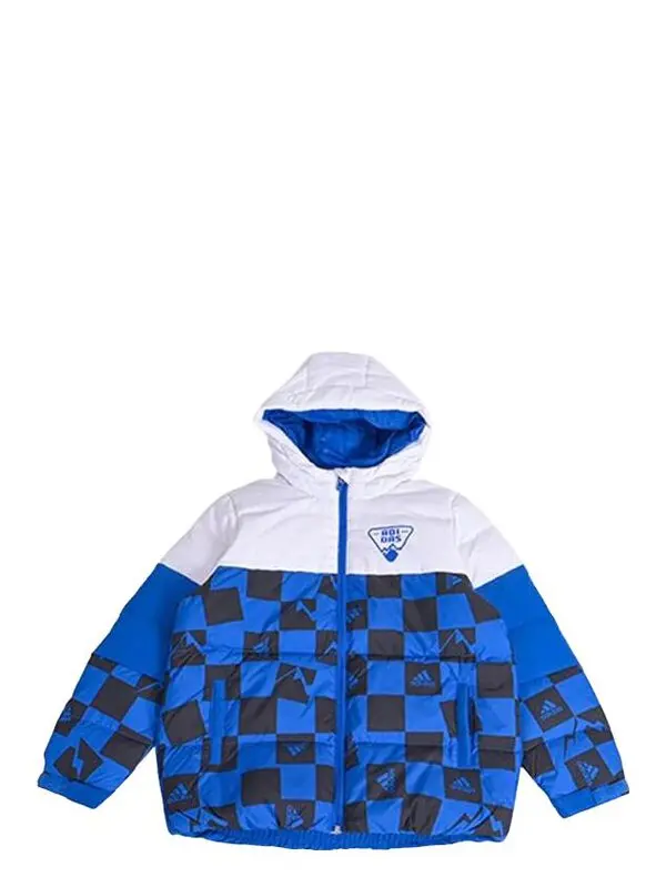 Adidas Long Down Jacket - Blue/white
