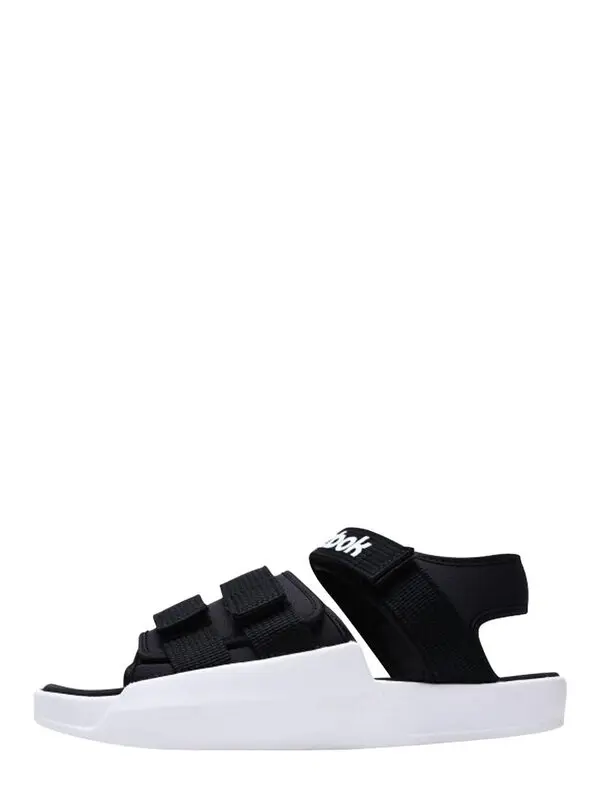 REEBOK Strappy Flat Sandals - Black And White