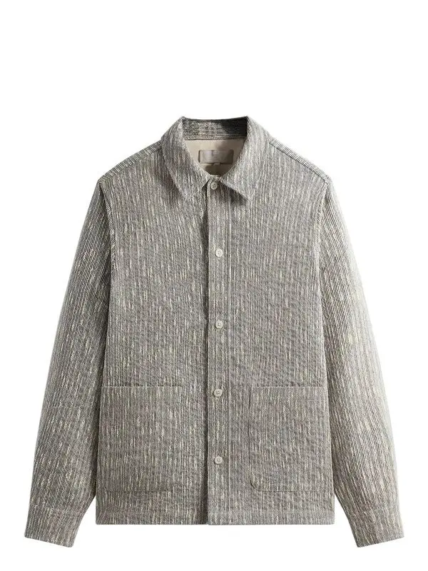 Kith Ss24 Slub Boucle Boxy Collared Overshirt - Ink