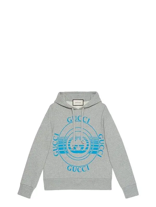 Gucci Oversize Hoodie With Record Print - Grey