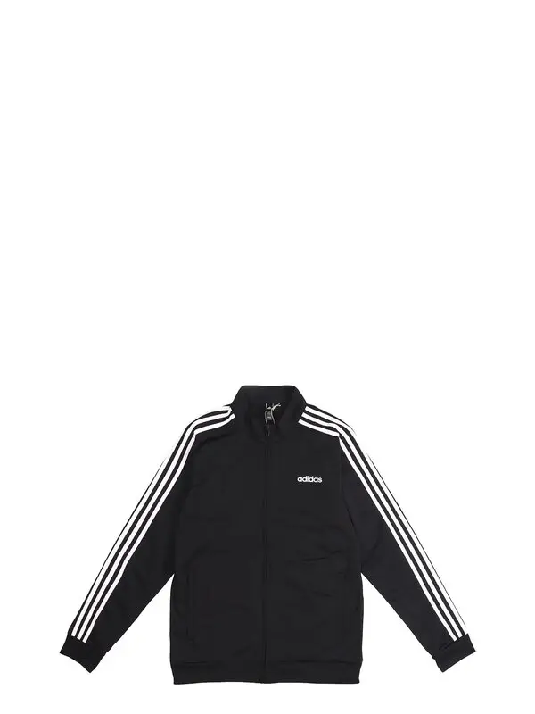 Adidas Knit Stand Collar Logo Track Jacket - Black