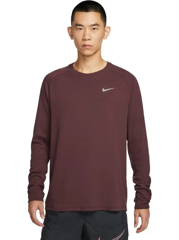 Nike Dri-fit Running Crew Neck Top - Vivid Fuchsia/silver Reflection