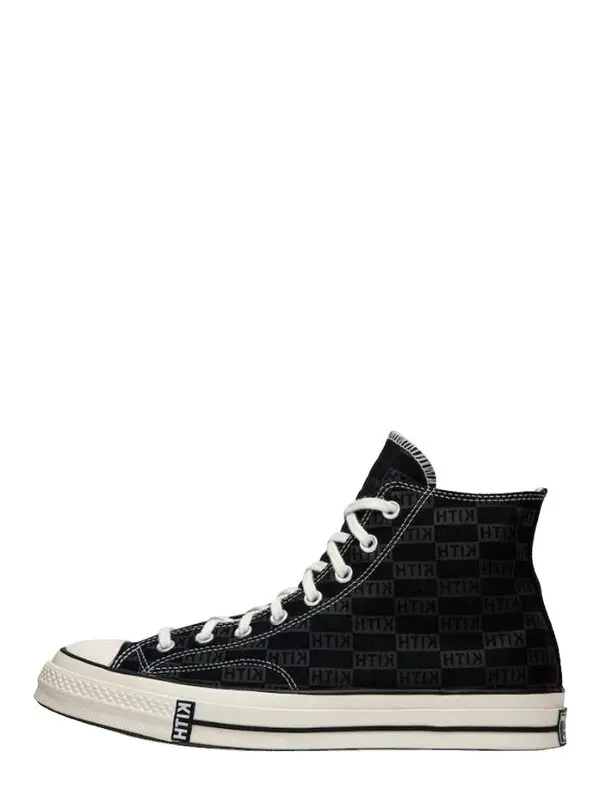 CONVERSE Kith X Chuck 70 High Top "black Monogram" Sneakers - Black/egret/natural
